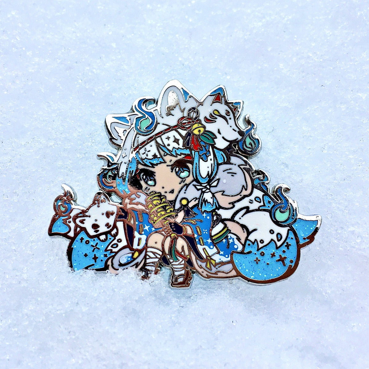 Miyuki: Arctic Fox Youkai Pin– oyakoro♥