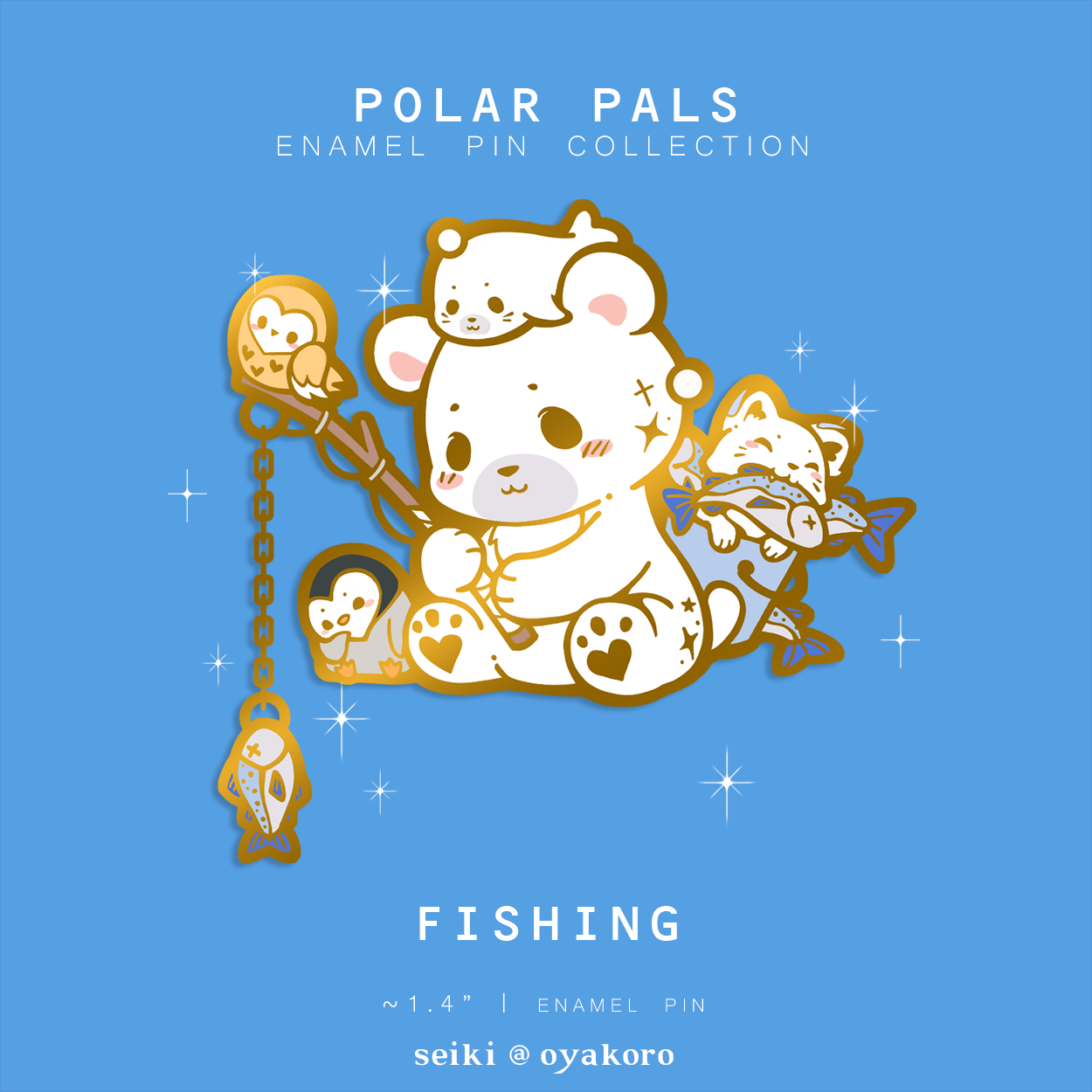Polar Pals: Fishing Pin– oyakoro♥